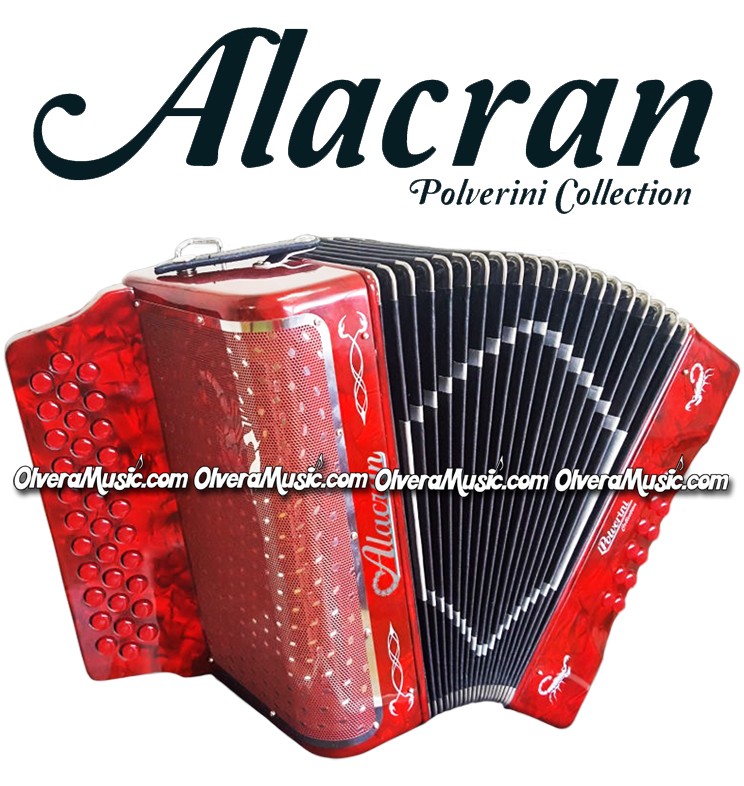 ALACRAN Deluxe 34 Button Accordion Red – Olvera Music
