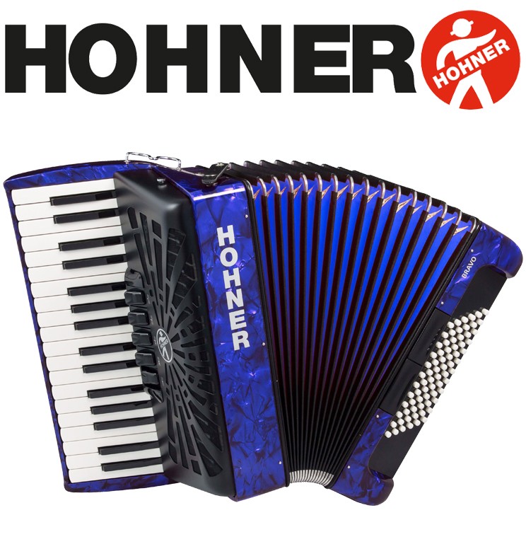 HOHNER MOD.Bravo III 72 Acordeón de teclas con 5-Registros - Azúl oscu ...
